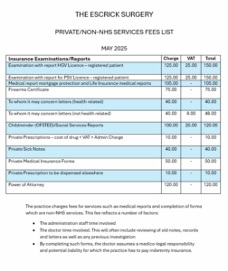 Clinics and Services – Escrick Surgery